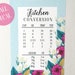 Kitchen Conversion Chart Wall Decal, Cooking Gift - Etsy