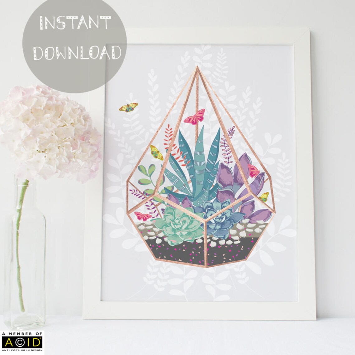 Succulent Wall Art Printable Kitchen Decor - Etsy