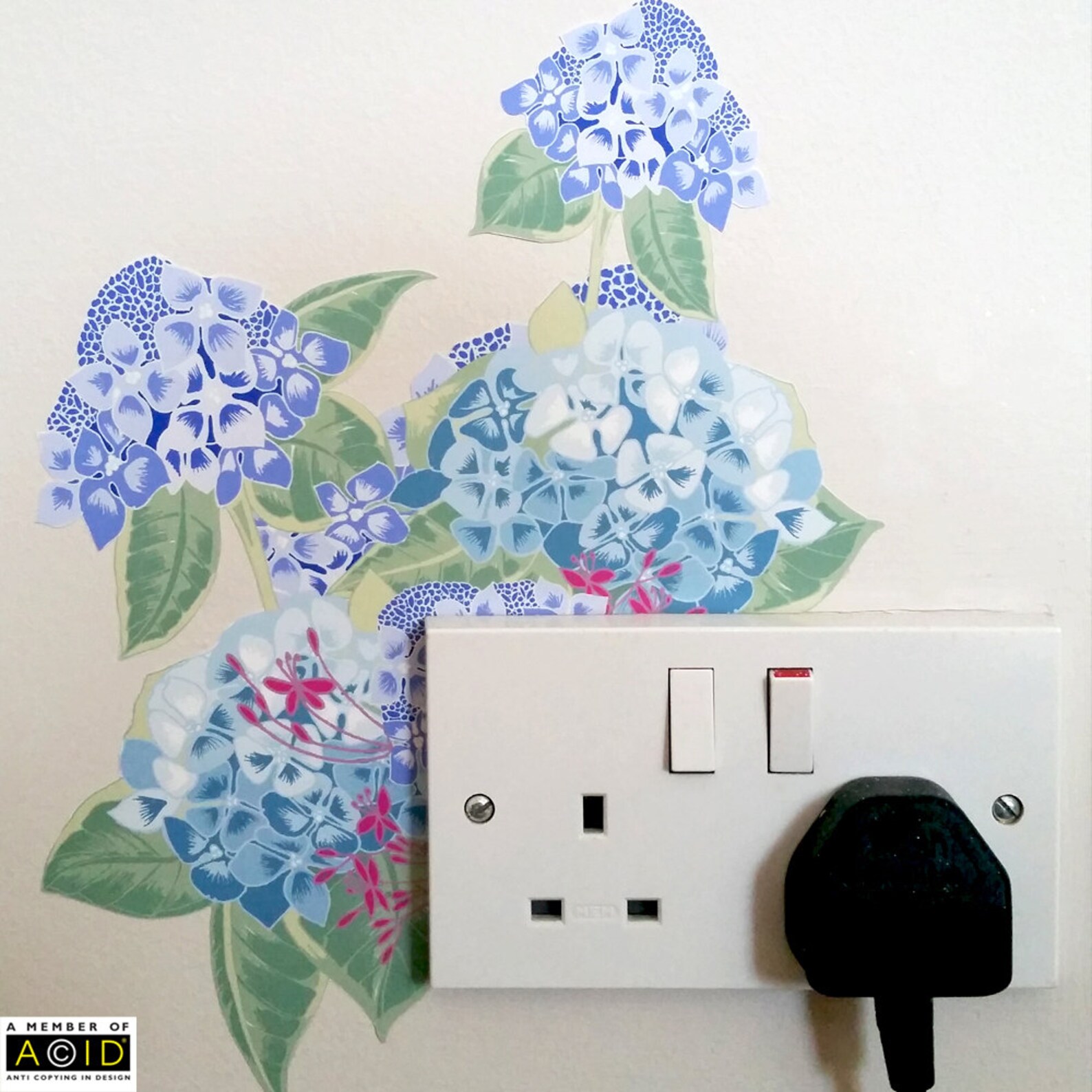 Floral Wall Sticker for Light Switch Hydrangea Wall Sticker - Etsy