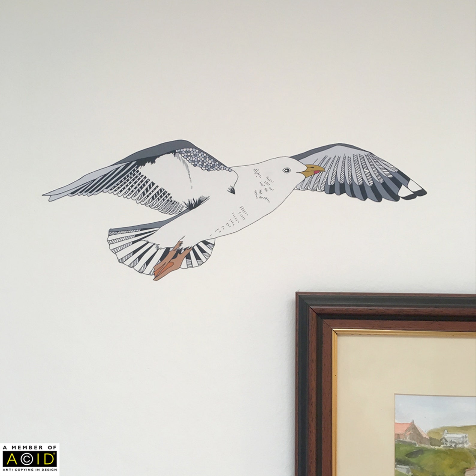 Seagull Wall Sticker Nautical Wall Art Flying Seagull Wall - Etsy UK