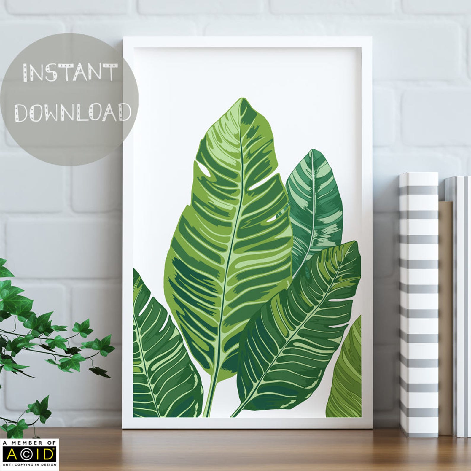 Banana Leaf Decor Banana Leaf Poster Plant Art Print - Etsy