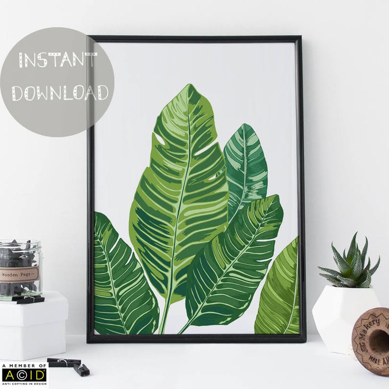Banana Leaf Decor Banana Leaf Poster Plant Art Print - Etsy