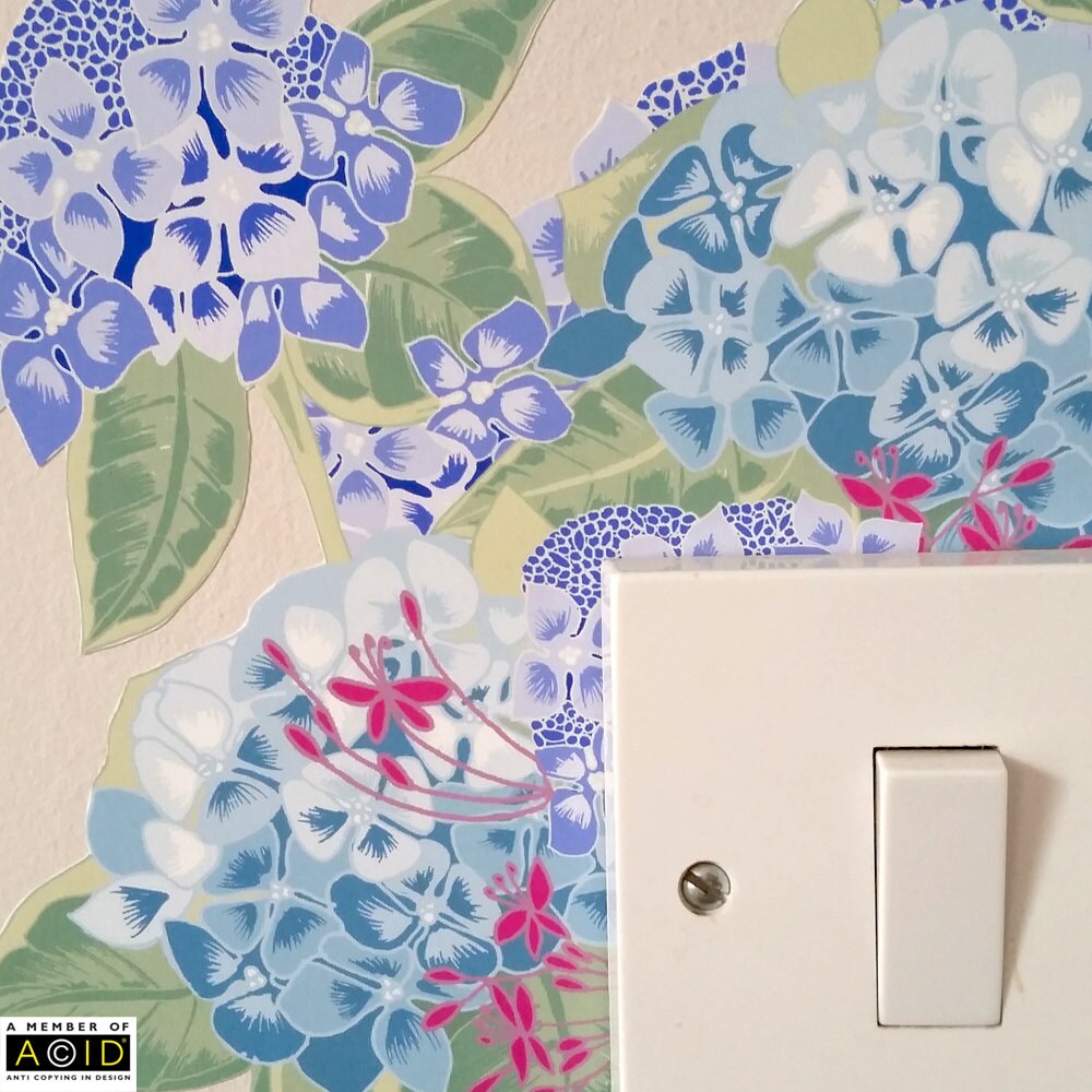 Floral Wall Sticker for Light Switch Hydrangea Wall Sticker | Etsy