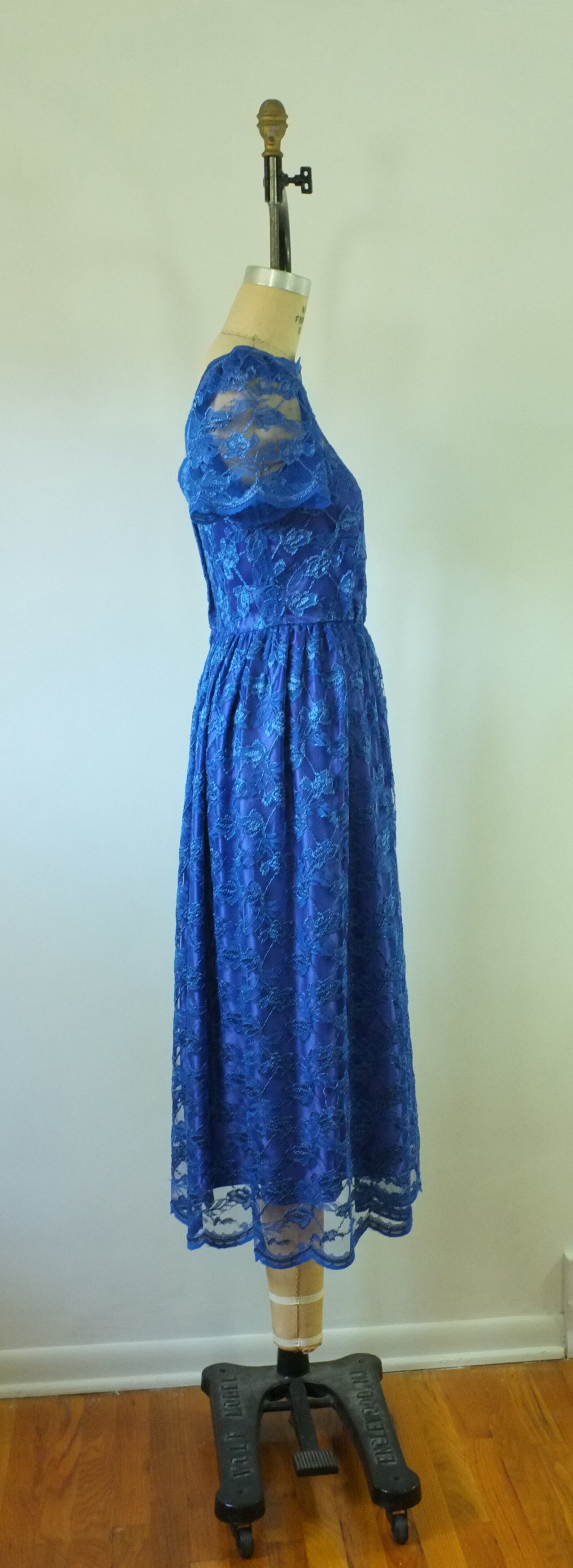 Vintage Blue Lace Dress 1970s Vintage Blue Dress Scalloped - Etsy