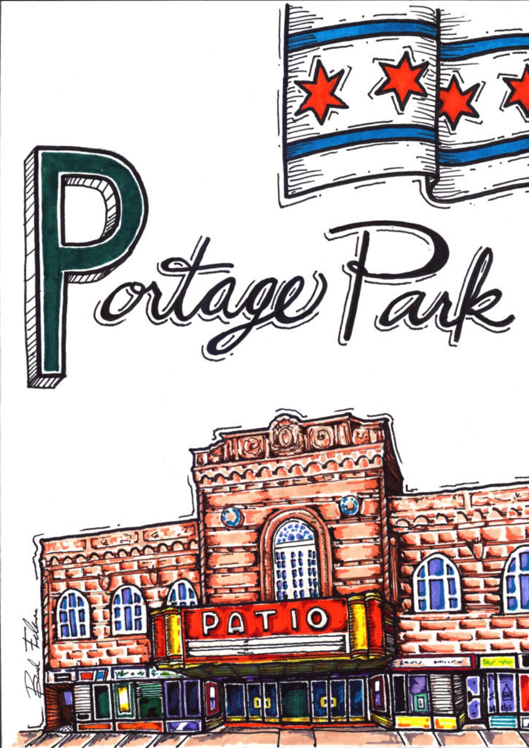 P is for PORTAGE PARK Chicago Art Print Wall Art Wall Decor Home Decor ...