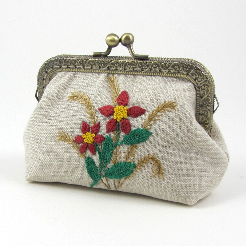 Embroidered Purse - Etsy