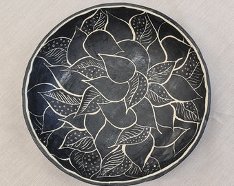 Sgraffito Serving Bowl - Etsy