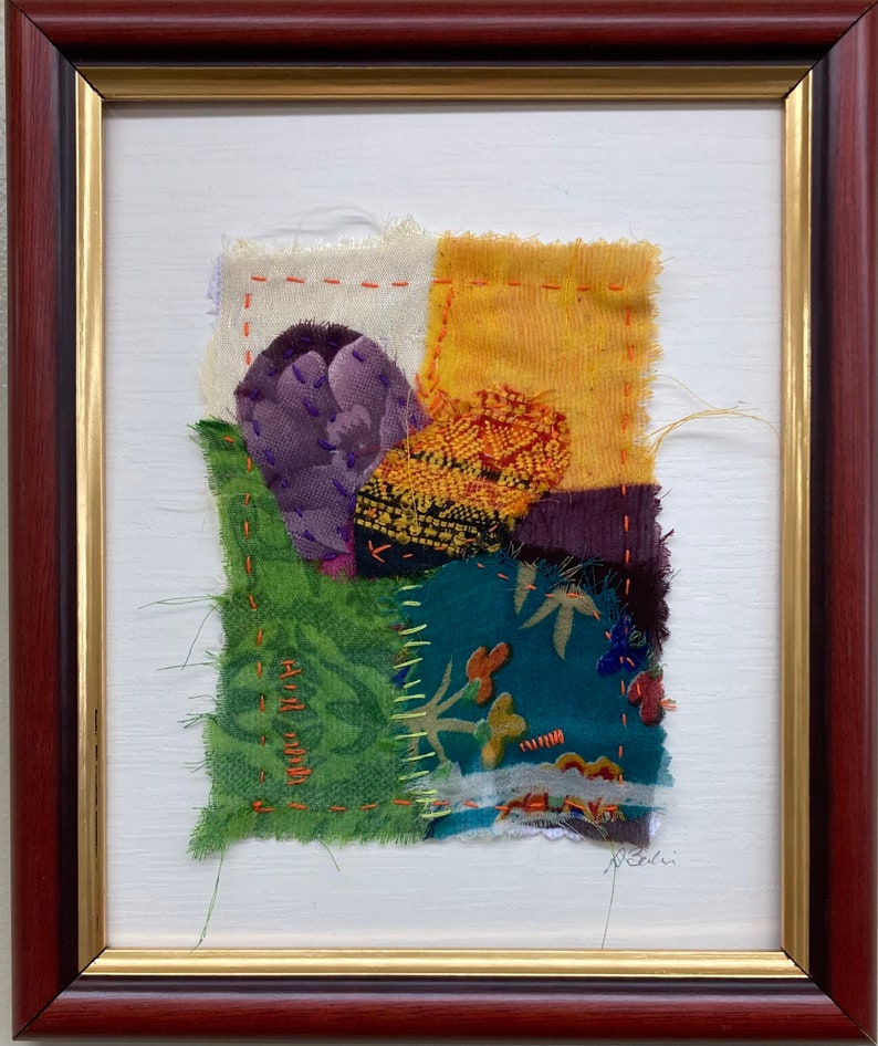 Autumn Splendor I - by Ayse Balci Fabric Collage 8”x10” - Etsy