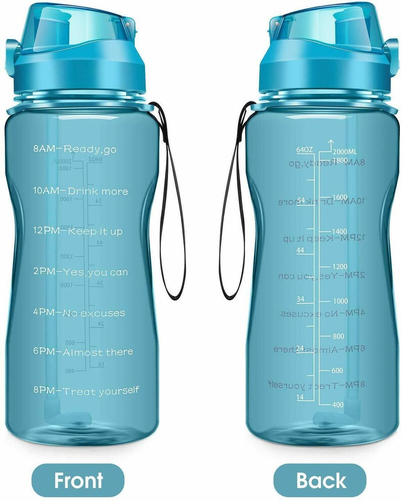 Water Bottle Tracker 64 oz Motivational Water Bottle With | Etsy