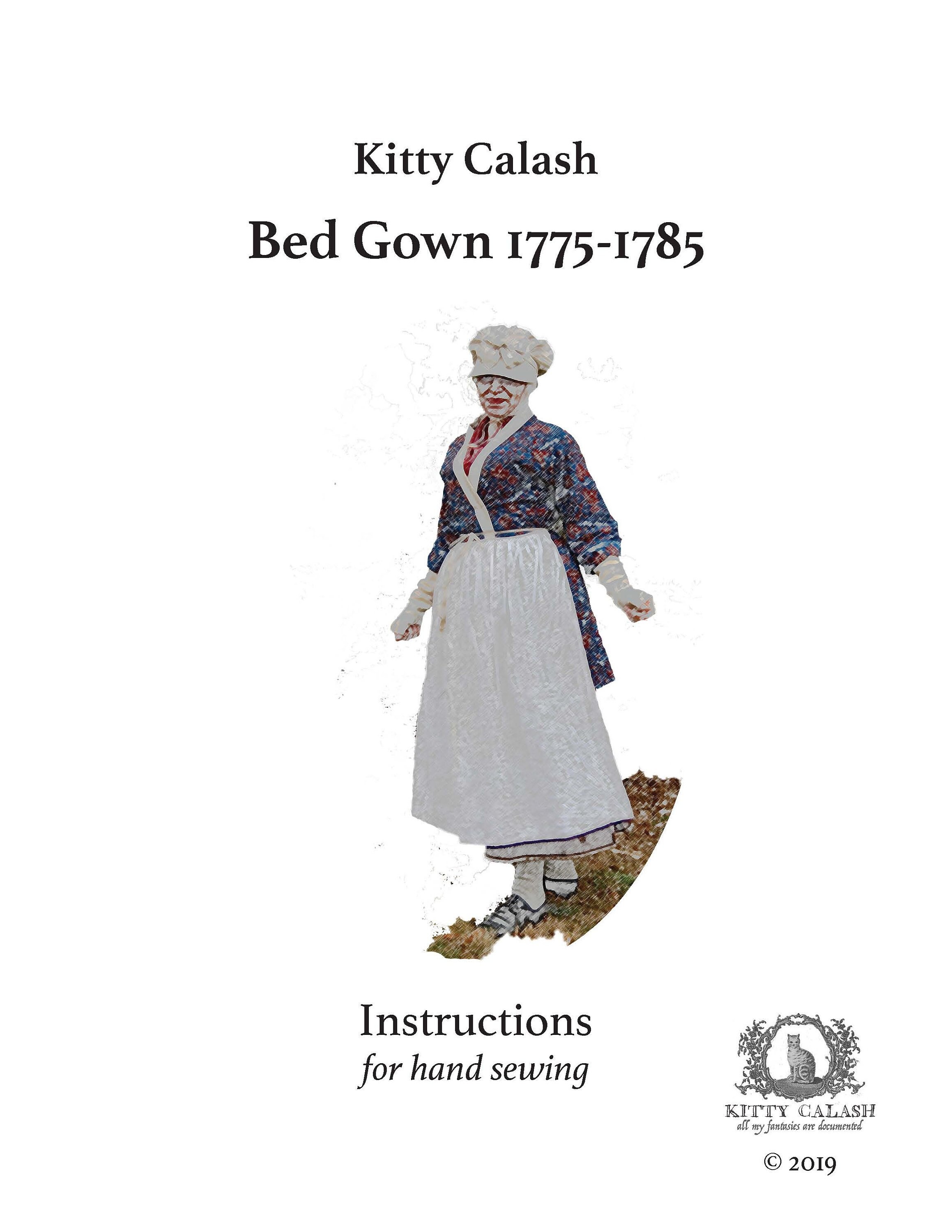 Lined Bed Gown Pattern 1775-1785 | Etsy