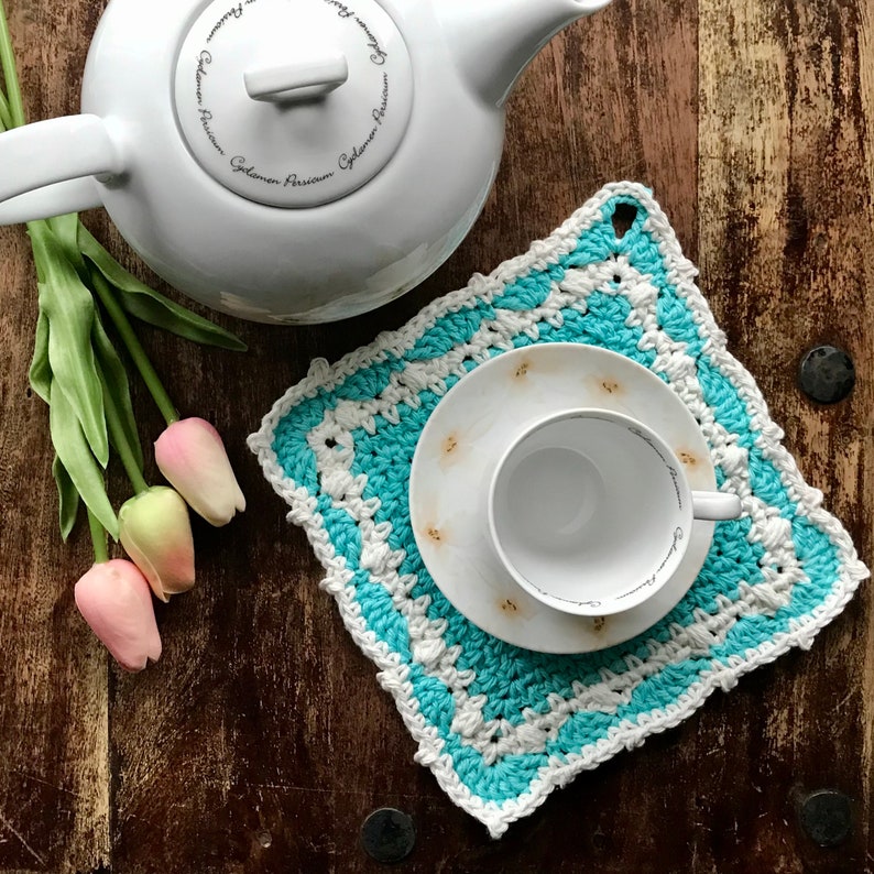 Crochet Dish Cloth Hot Pot Mat Pan Protector Large Coaster - Etsy UK