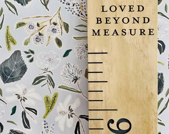 Custom Engraved Wooden Ruler Growth Chart: Loved Beyond - Etsy