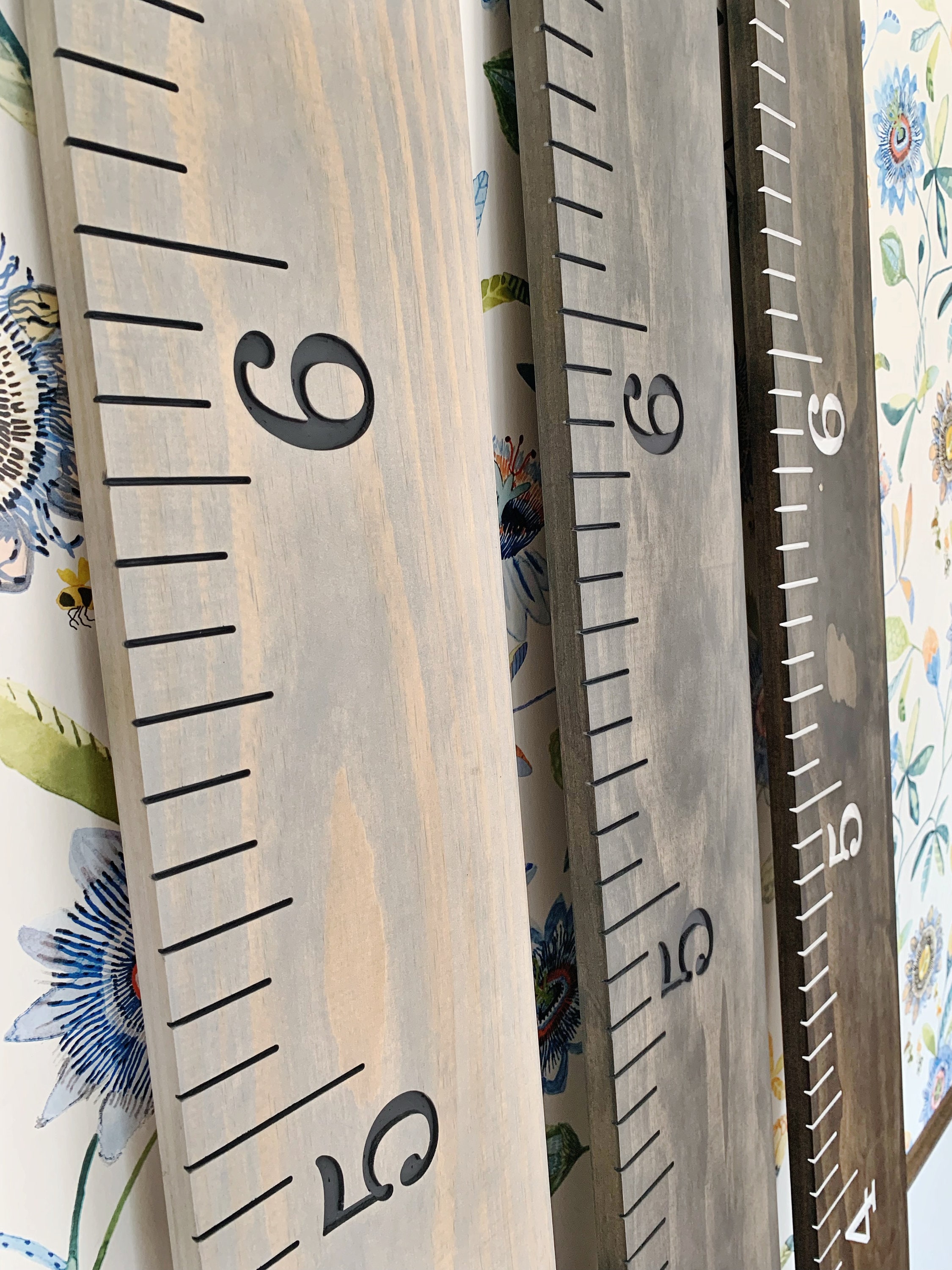 Engraved Wooden Ruler Growth Chart: Dark Walnut, Nursery Wall Decor - Etsy