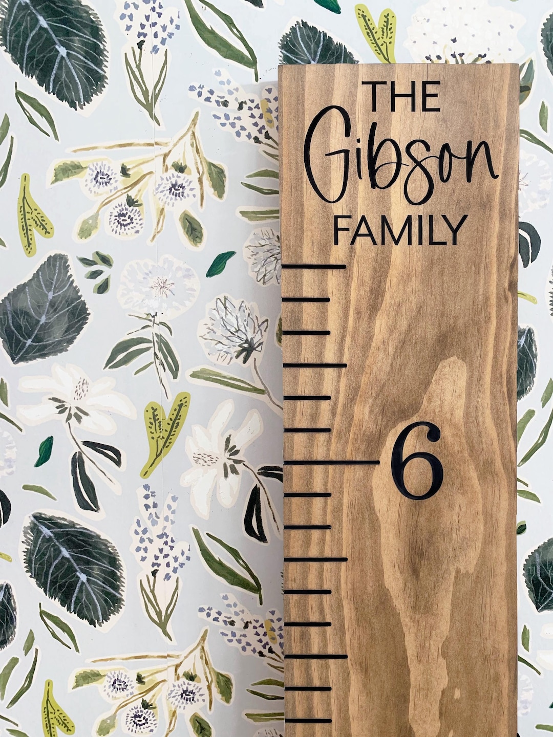 Custom Growth Chart, Vertical Numbers With Family Name, Engraved ...