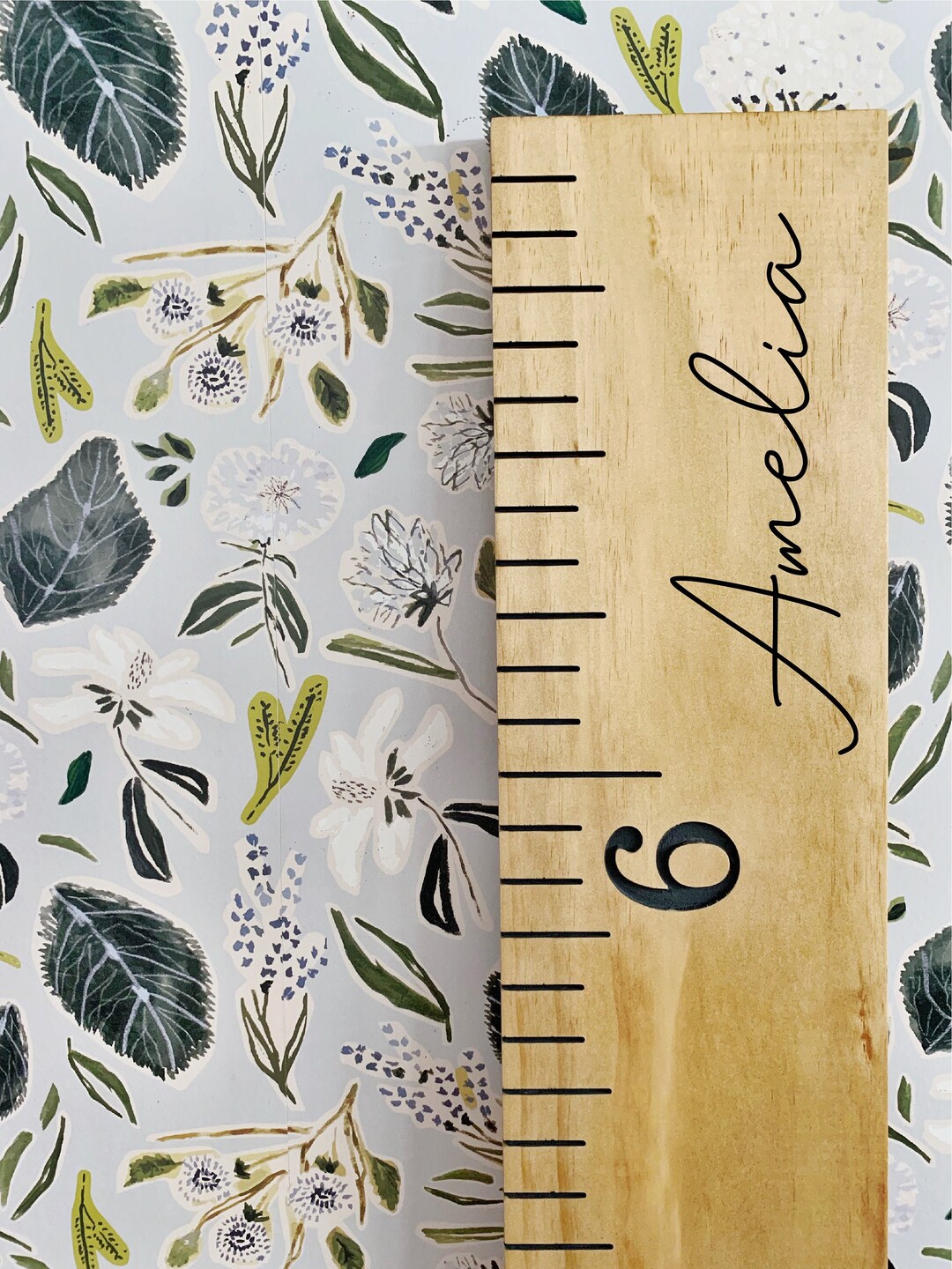 Custom Engraved Wooden Ruler Growth Chart: Amelia Edition - Etsy
