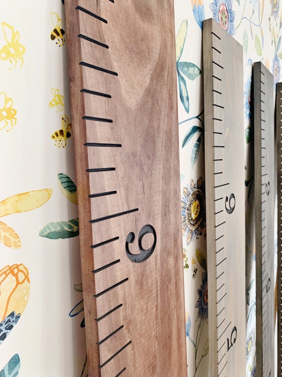 Engraved Wooden Ruler Growth Chart: Red Mahogany Edition | Etsy
