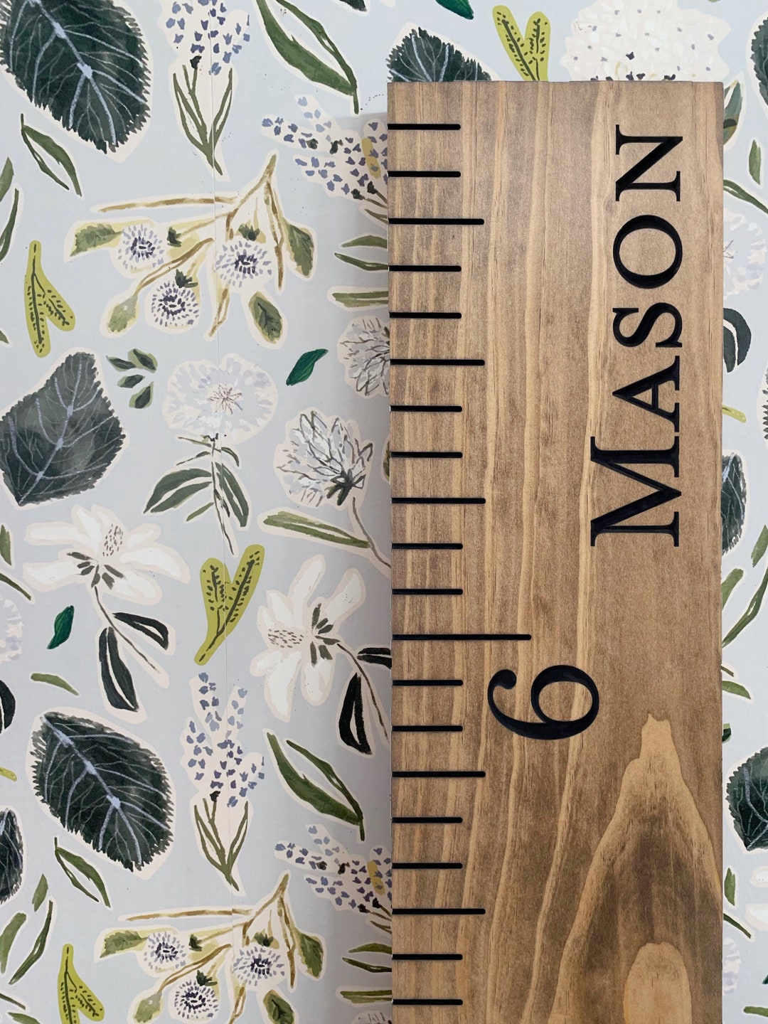 Heirloom Wooden Growth Chart – Custom Engraved Height Ruler for Baby ...