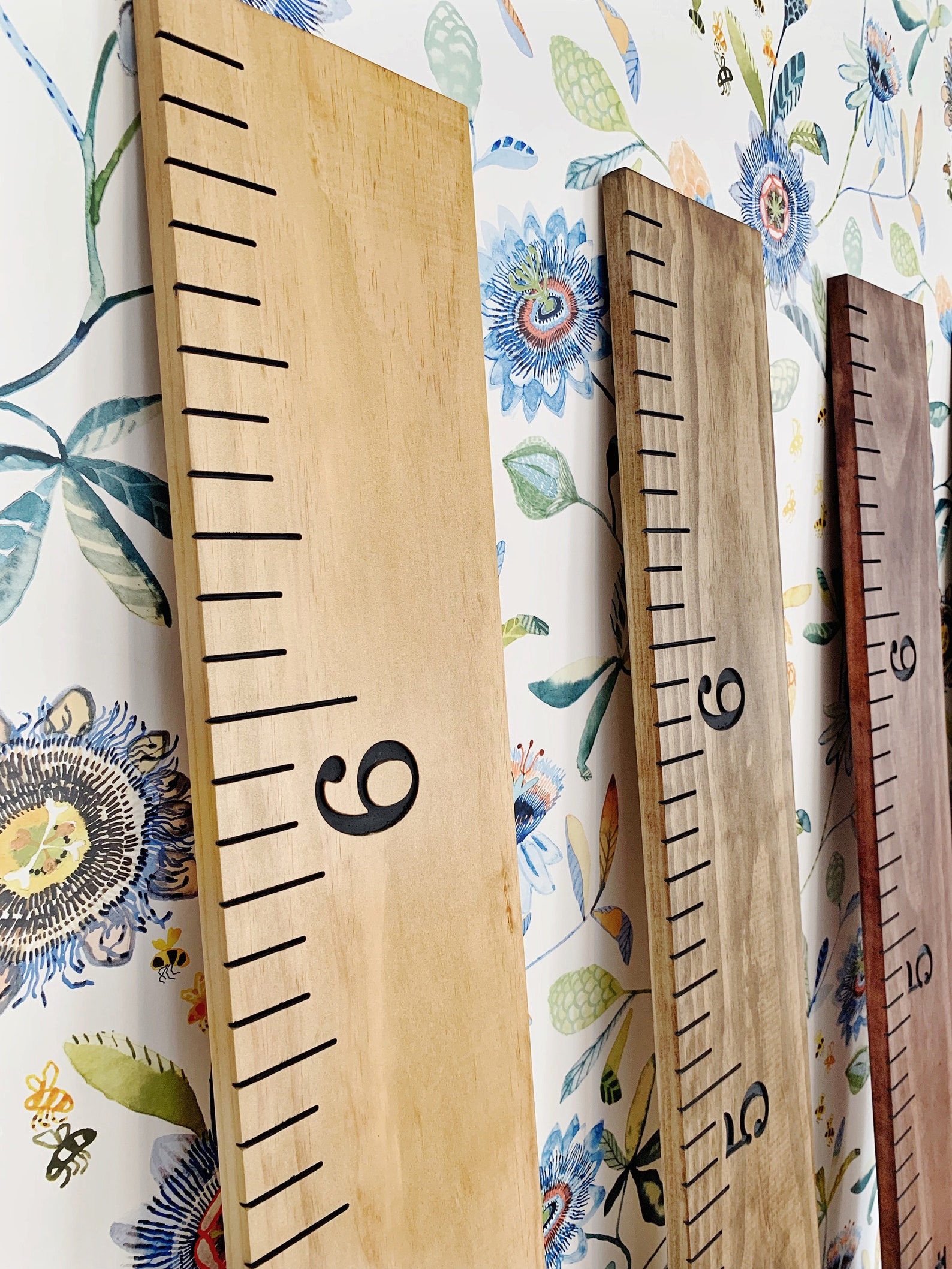 Engraved Wooden Ruler Growth Chart: Dark Walnut, Nursery Wall Decor - Etsy