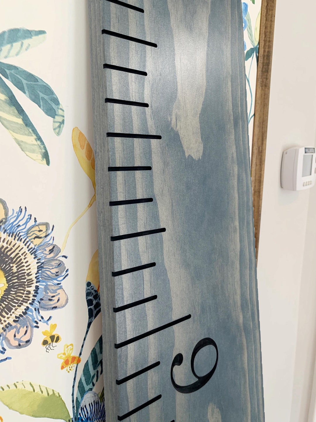 Engraved Growth Chart: Worn Navy Edition, Minimalistic Ruler, Wood ...