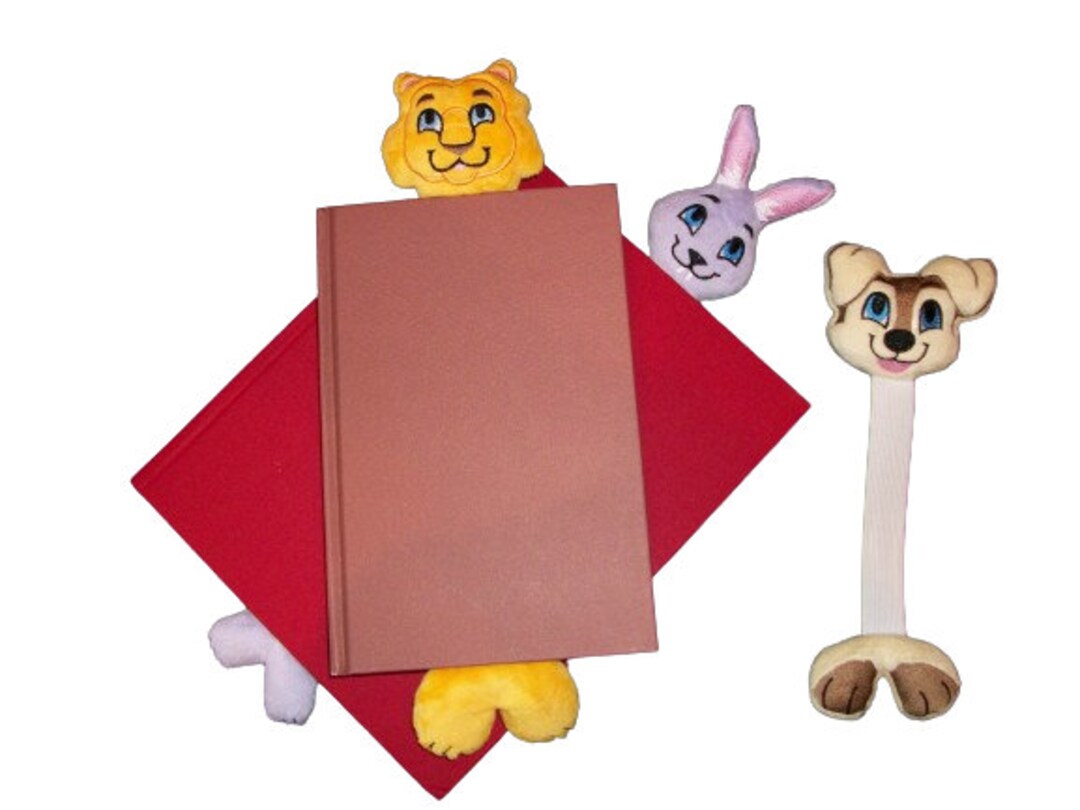 Plush Animal Bookmark Designs. Unique In-the-hoop Machine Embroidery ...