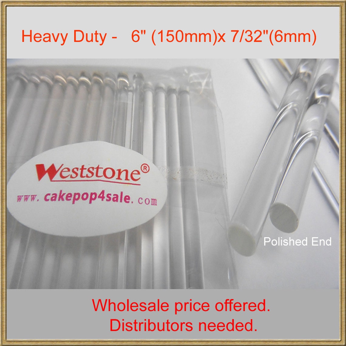 Resuable 100pcs 6" (15cm) Crystal Clear Lollipop Sticks for Cake Pops ...
