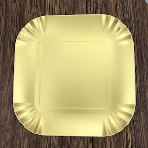 50pcs Round/square Gold or Silver Paper Plate 3 3/4" (10cm) for ...