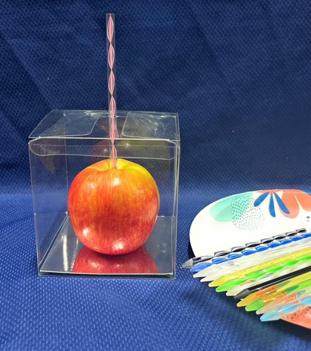 15pcs Candy Apple Packing Sets - 4"x4"x4" Candy Apple Box With 8mm Hole ...