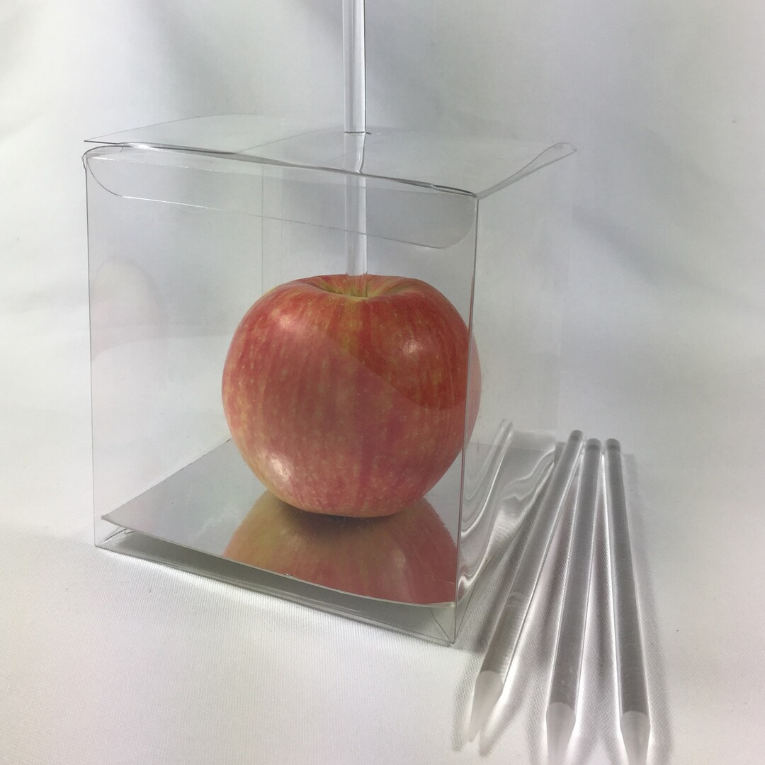12pcs Candy Apple Packing Sets - 4"x4"x4" Candy Apple Box With 8mm Hole ...