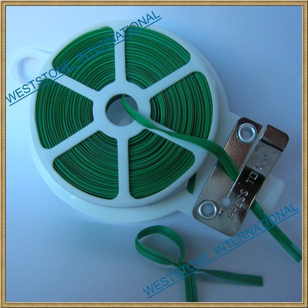 65FT Plastic Twist Tie Spool With Cutter - Green Flat - Etsy
