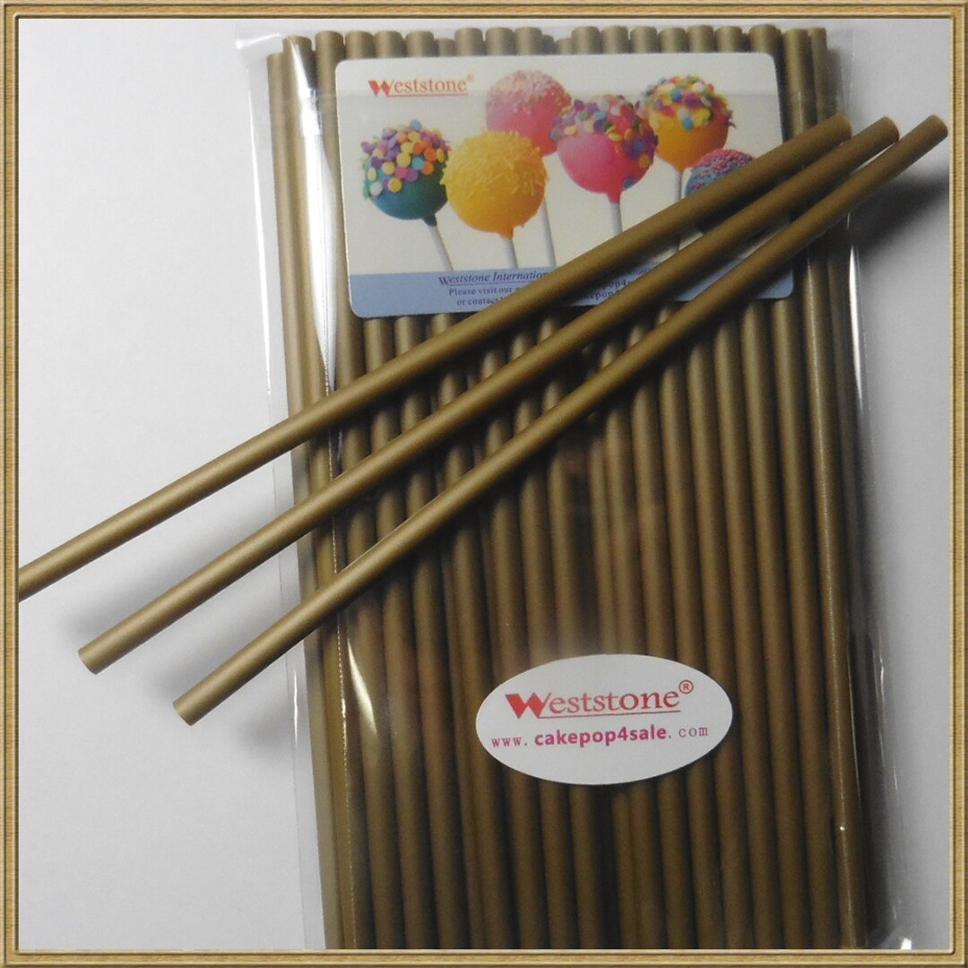 Gold and Silver - 50pcs 6" or 4" X 5/32" Plastic Lollipop Sticks for ...