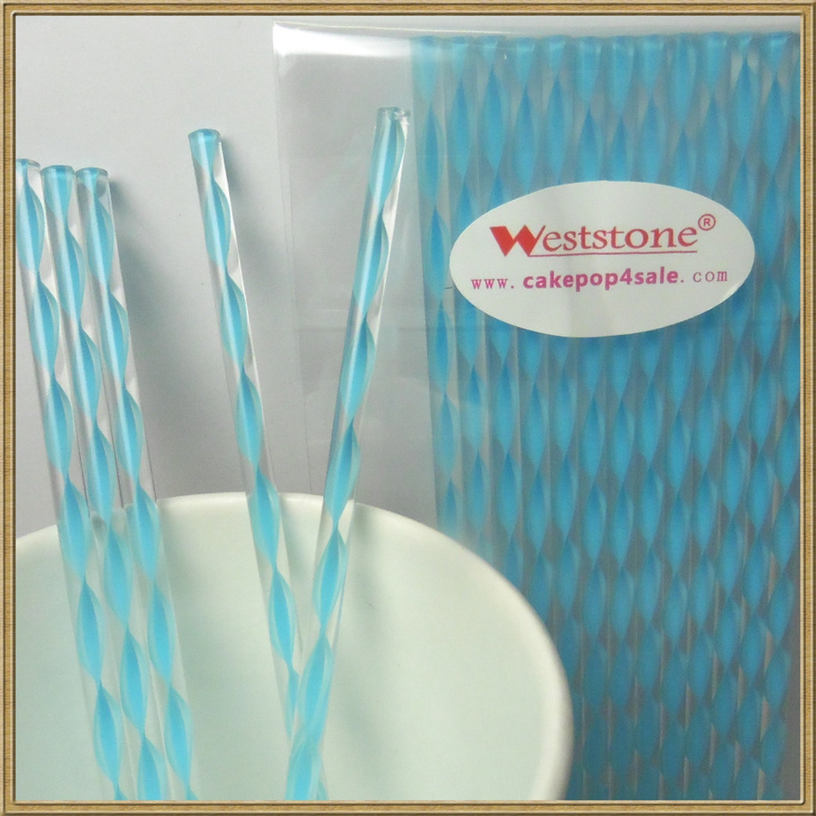 50pcs 6" (15cm) Acrylic Sticks for Cake Pops or Lollipop Candy - Blue ...