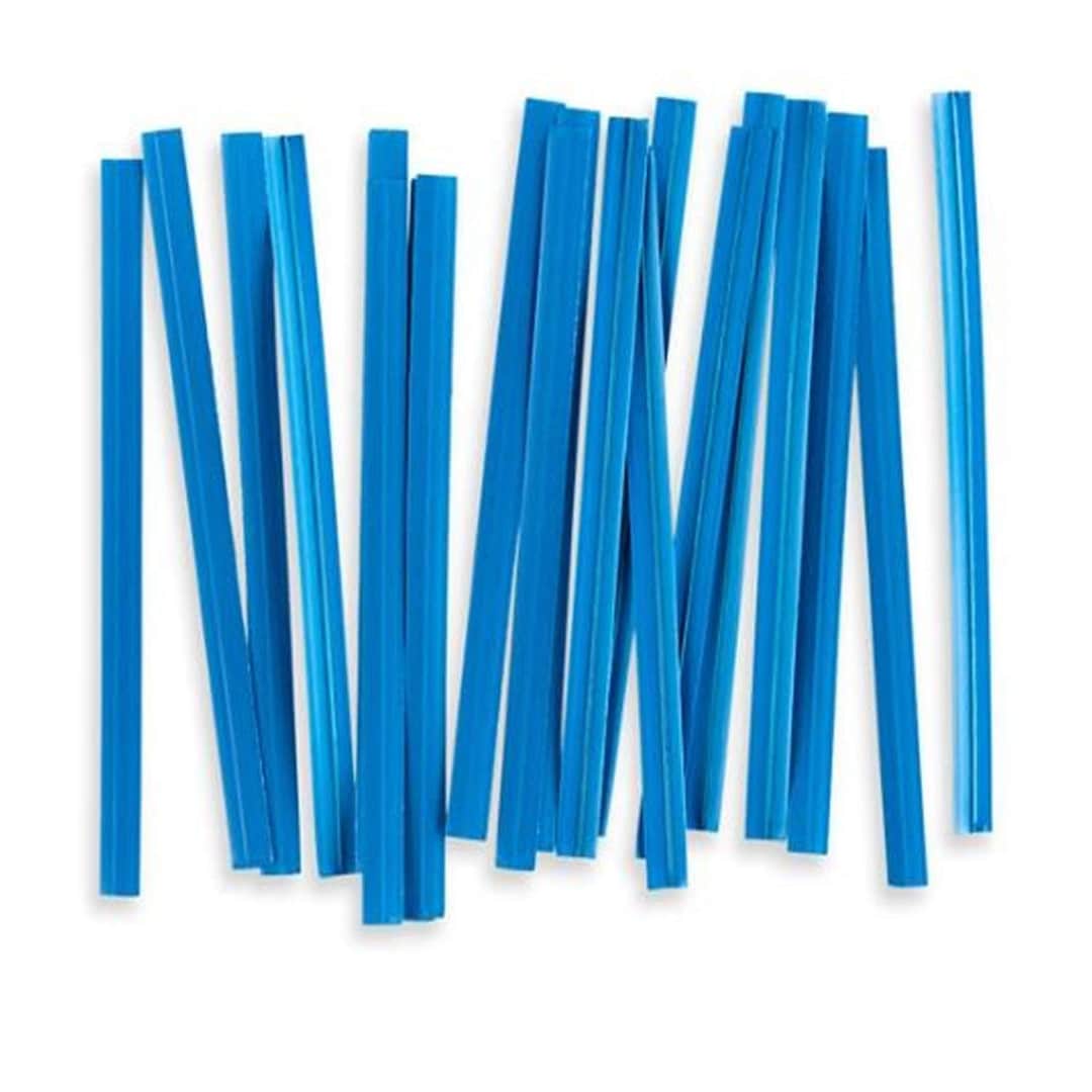 100pcs Bright Colorful Blue Plastic/paper Coated 4"/7" X 1/4" Twist ...
