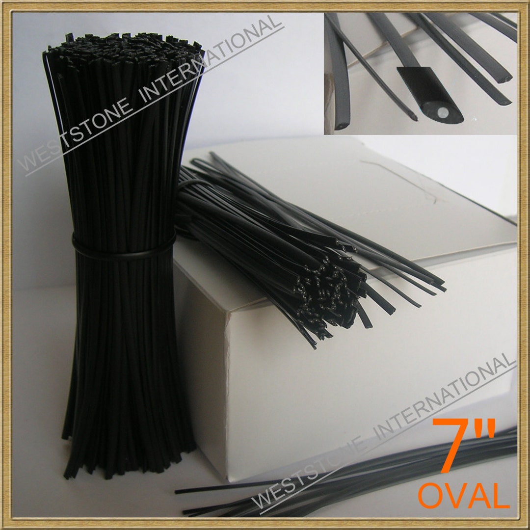 100 Pcs 7 in or 5 in Plastic Twist Ties - Black Oval - Etsy