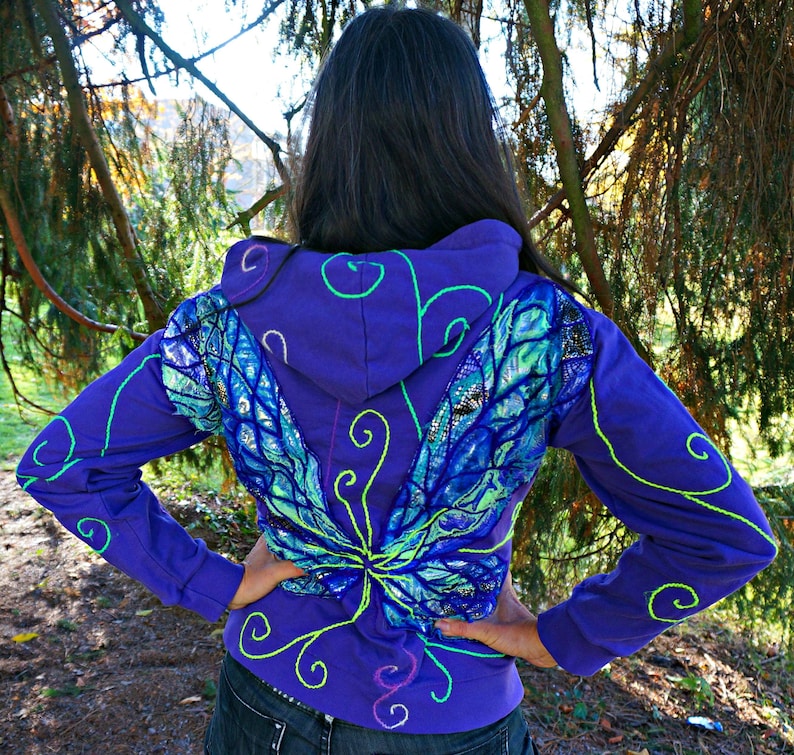 Purple Fairy-winged Hoodie-fantasy Fairy Sweater Purple Jacket - Etsy