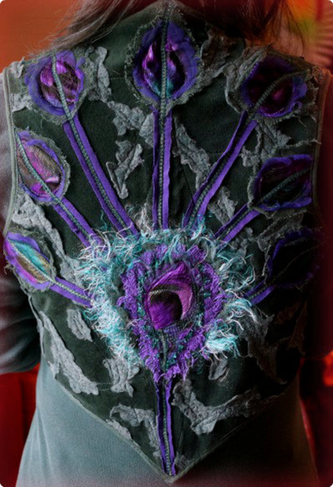 Peacock Vest Handmade With Love. Elftailory. Art-wear. - Etsy