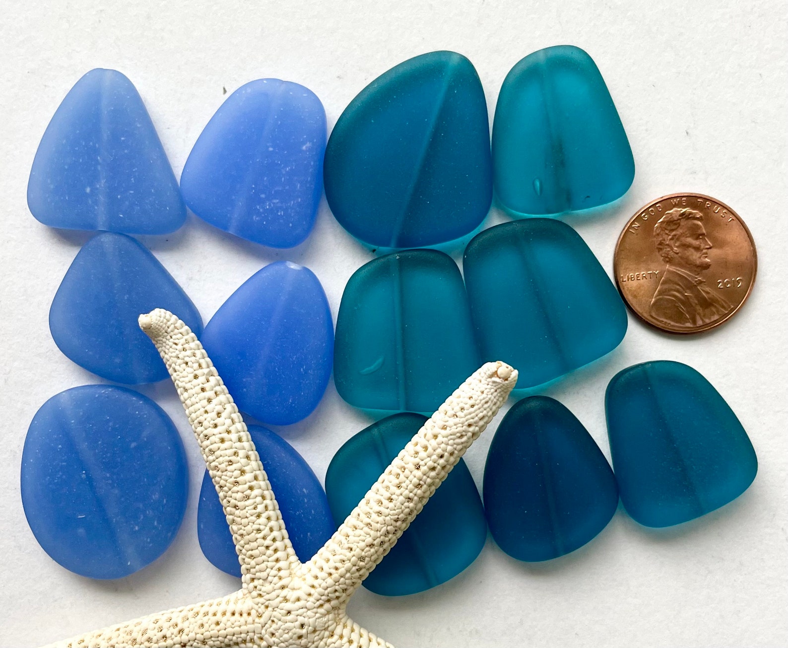 Large Cultured Sea Glass Beads 18-22 Mm Assorted Blue Beach Glass for ...