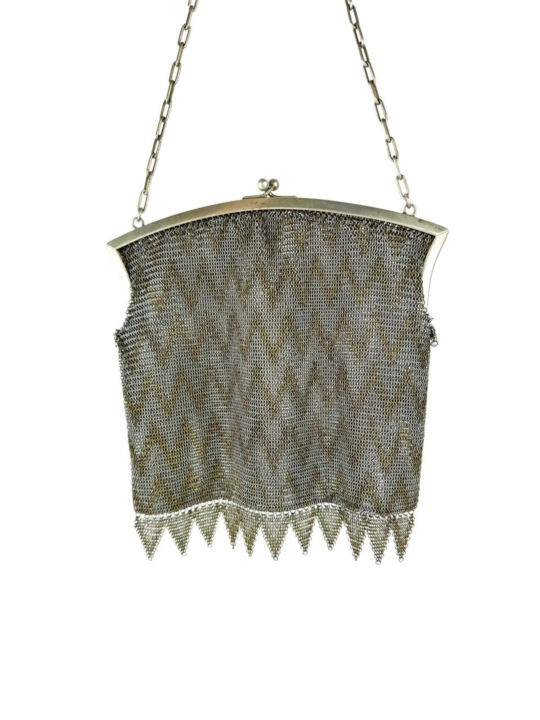 Herringbone Vintage Metal Mesh Bag From Late 1800's Early 1900's Light ...