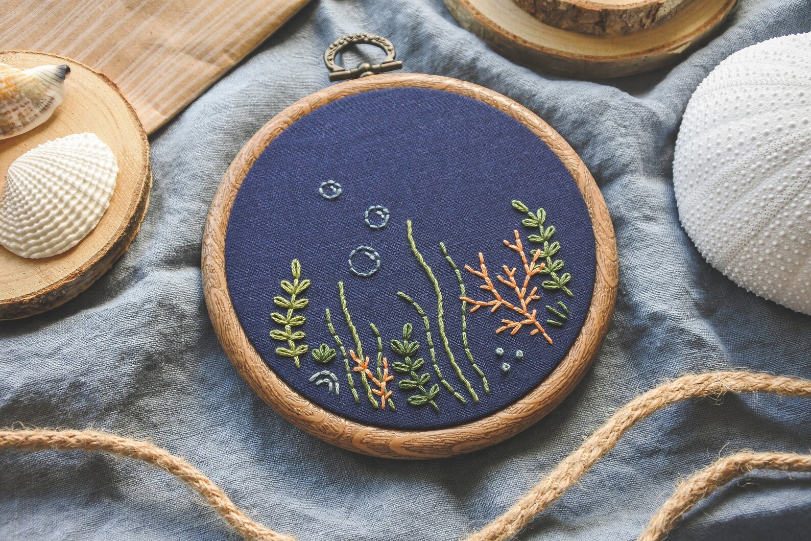 Coral Reef Hand Embroidery Pattern: DIY Coastal Nursery Decor (PDF ...