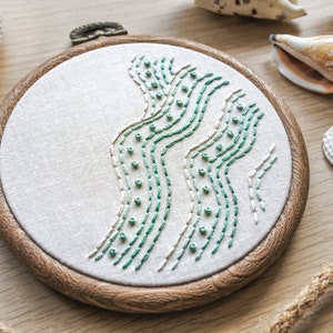 Beginner Embroidery Pattern Ocean Wave Design Hand Stitch Practice ...