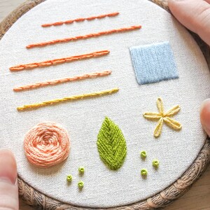 Hand Embroidery Stitch Guide: 10 Essential Stitches (PDF Pattern) - Etsy