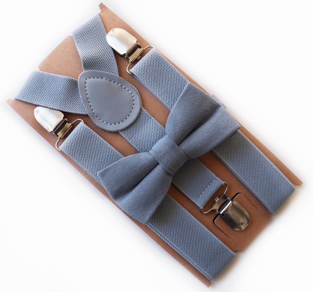 Dusty Blue Bow Tie and Suspenders, Dusty Blue Bow Tie,dusty Blue ...