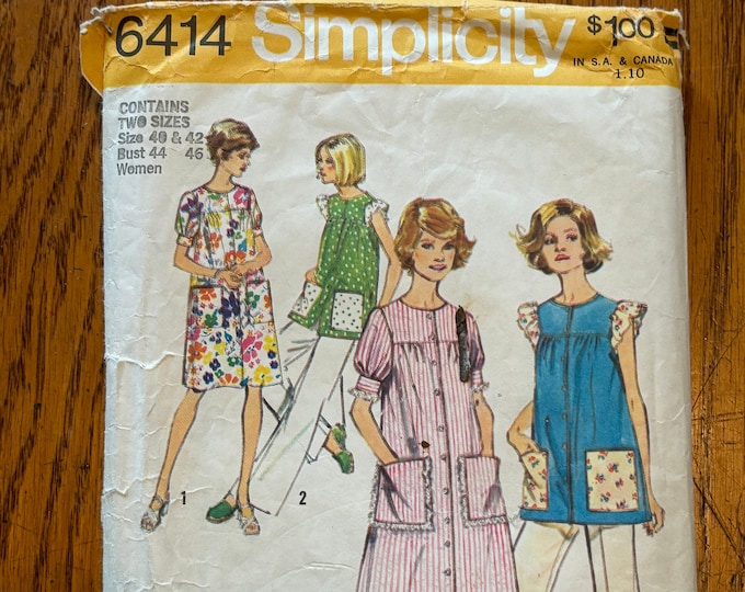 Original Vintage 1974 Simplicity Smock Top or Dress Pattern 6414 Size ...