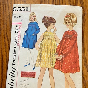 Original Vintage 1964 Simplicity Girl's Smocked Dress Pattern W Sleeve ...