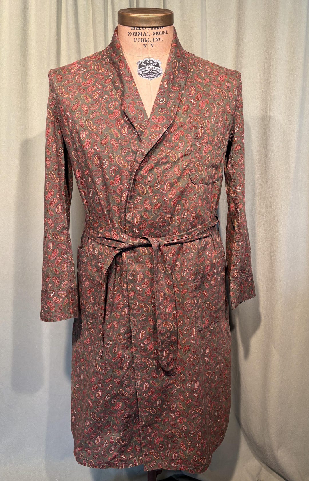 Original Vintage Mid Century A Standard Robe Creation Men's Green ...