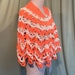 Funky Original Vintage Hand Crocheted Fluorescent Orange & Cream Lacy ...