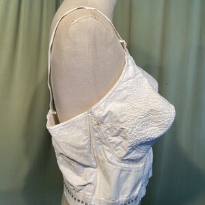 Original Vintage Mid Century Longline Cotton Blend Bullet Bra Tag Size ...