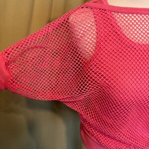 Fun Original Vintage 70s 80s Pink Mesh Top W Attached Strappy Tank Top ...
