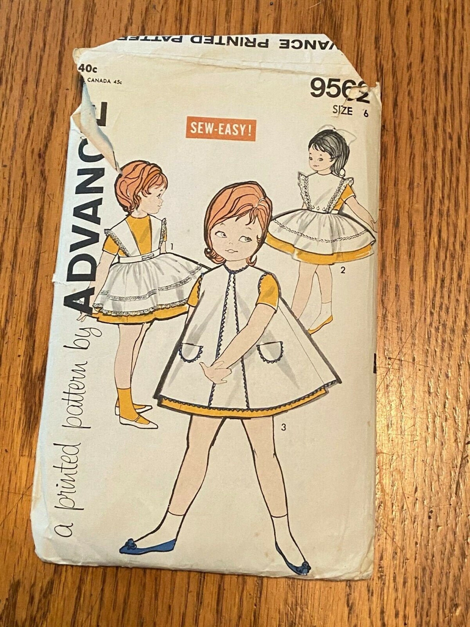 Original Vintage 60s Advance Girl's Pinafore Dress Pattern - Etsy