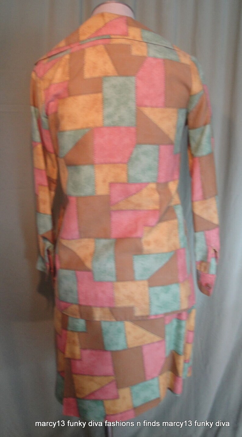 Fun Original Vintage 70s Patchwork Print Cotton Safari Jacket | Etsy