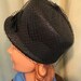 Chic Original Vintage Mid Century Black Straw Tall Round Hat W - Etsy